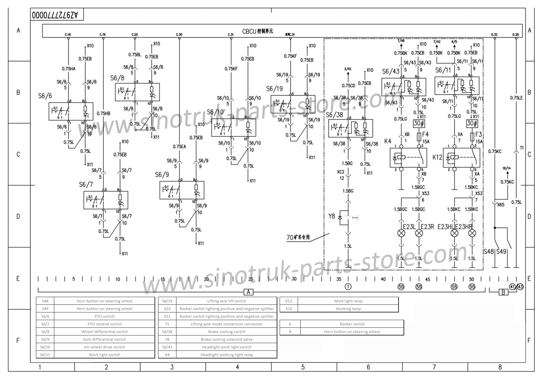 Howo Truck Electric Diagram Rocker Switch Horn Button Sinotruk howo-truck-electric-diagram-rocker-switch-horn-button-sinotruk